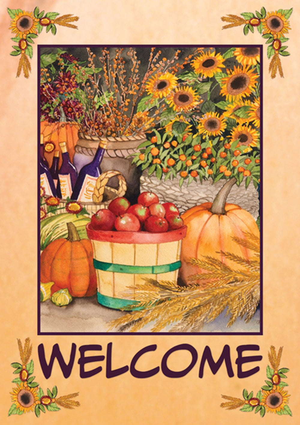 Toland Home Garden Autumn Bounty Farm Fall Flag Double Sided 12x18 Inch ...