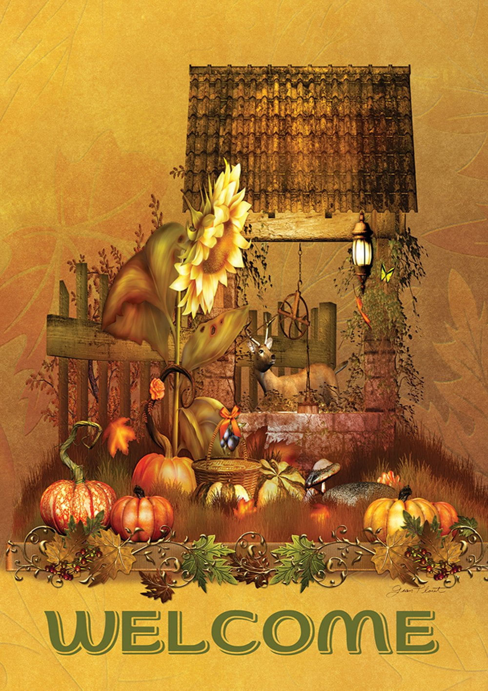 Toland Home Garden Autumn Farm Welcome Welcome Fall Flag Double Sided ...