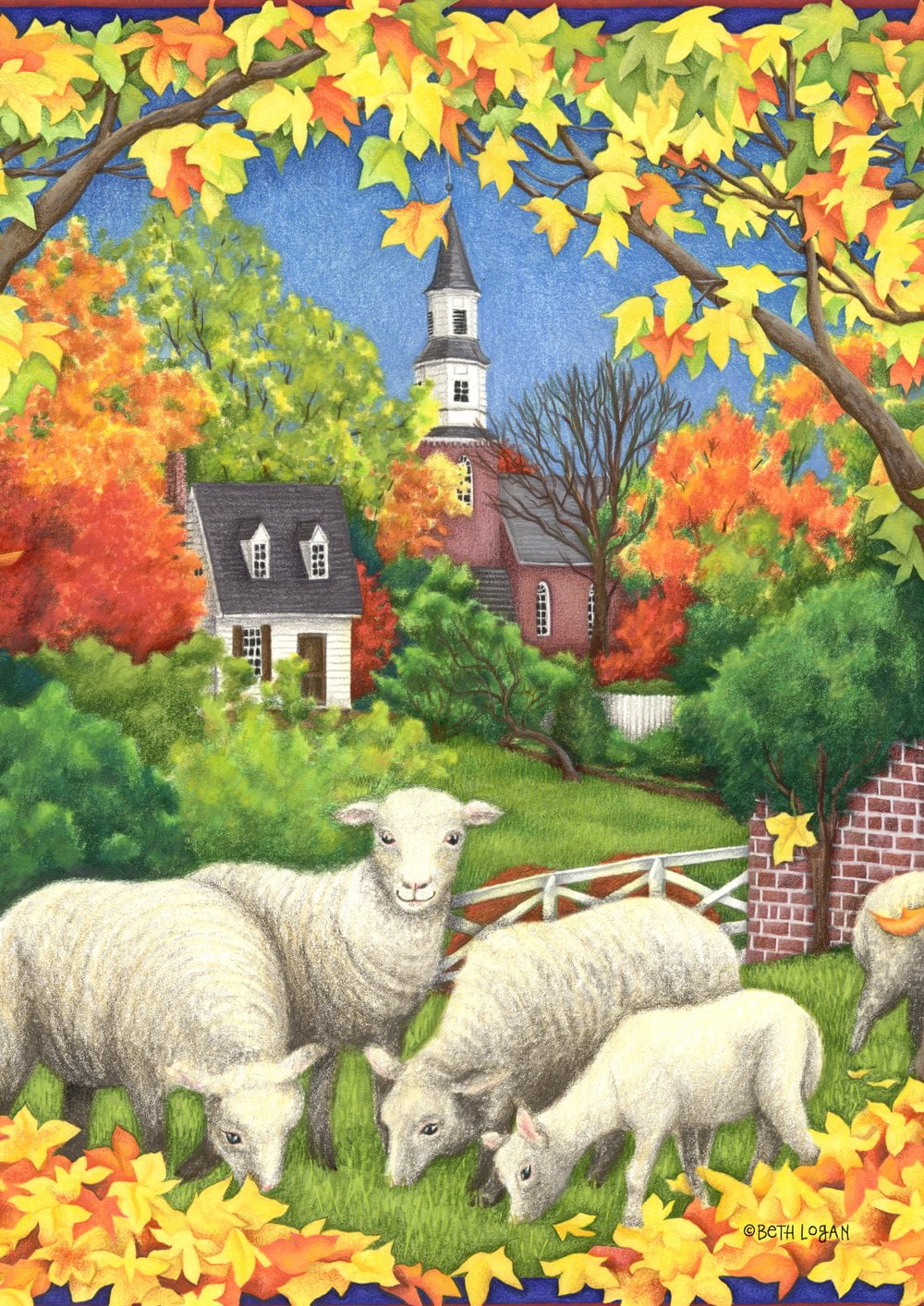 Toland Home Garden Autumn Flock Farm Fall Flag Double Sided 12x18 Inch ...