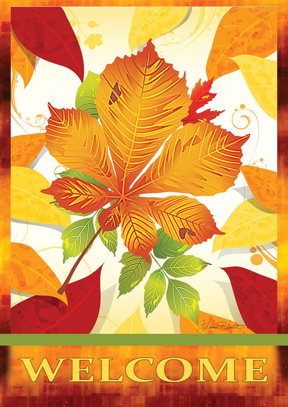 Toland Home Garden Autumn Foliage Welcome Fall Flag Double Sided 28x40 ...