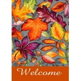 Toland Home Garden Autumn Welcome Leaves Fall Flag Double Sided 12x18 ...