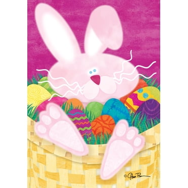 Toland Home Garden Peek-A-Boo Bunny Eggs Easter Flag Double Sided 28x40 ...