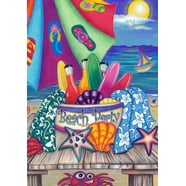 Toland Home Garden Surf Central Beach summer Flag Double Sided 28x40 ...