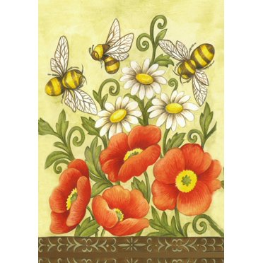 Toland Home Garden Bee Happy House Flag - Walmart.com