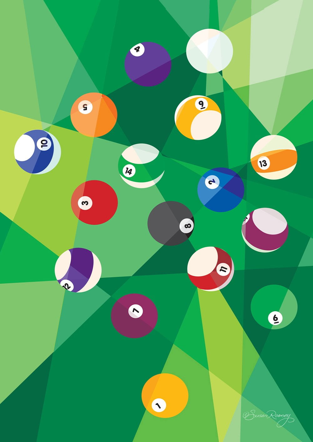 Toland Home Garden Billard Prisms Snooker Pool Billiard Flag Double ...