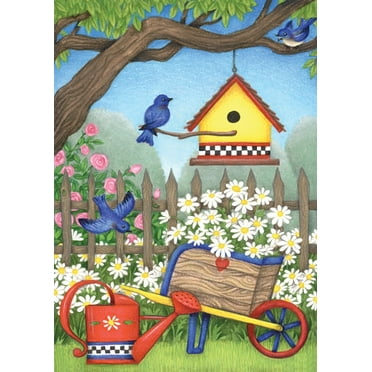 Toland Home Garden Eastern Bluebirds Bird Spring Flag Double Sided ...