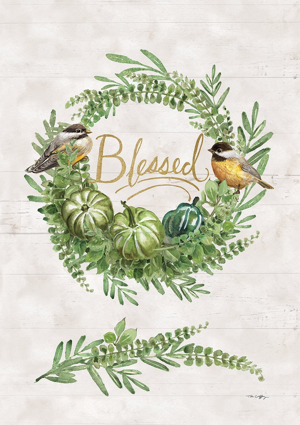 Toland Home Garden Blessed Birds Wreath Bird Flag Double Sided 12x18 ...