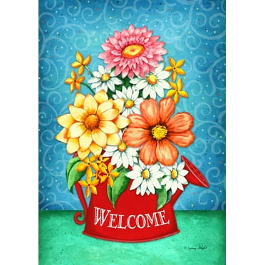 Toland Home Garden Floral Spring Bike Flower Spring Flag Double Sided ...