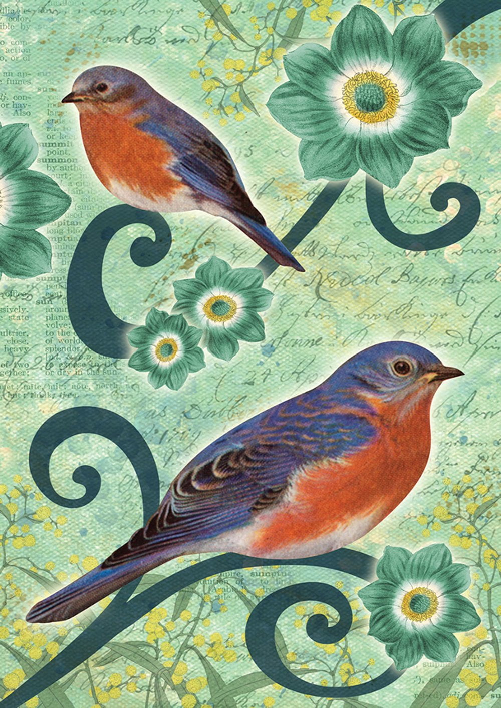 Toland Home Garden Bluebirds Birds Bird Flag Double Sided 12x18 Inch ...
