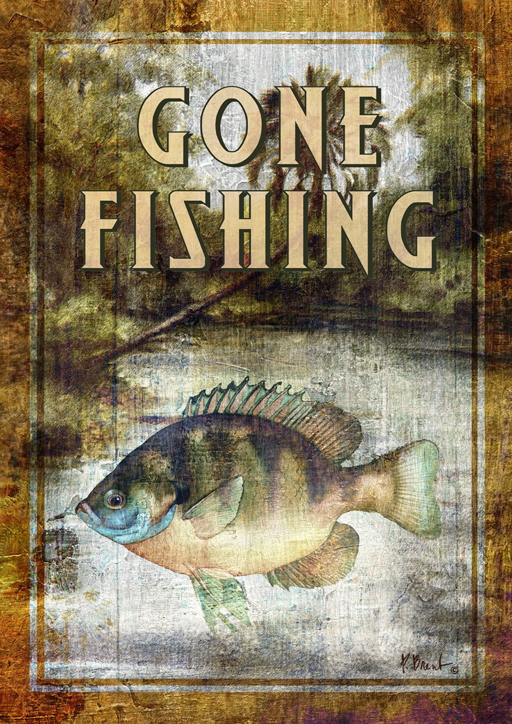 Toland Home Garden Bluegill Fishing Fishing Fish Flag Double Sided ...