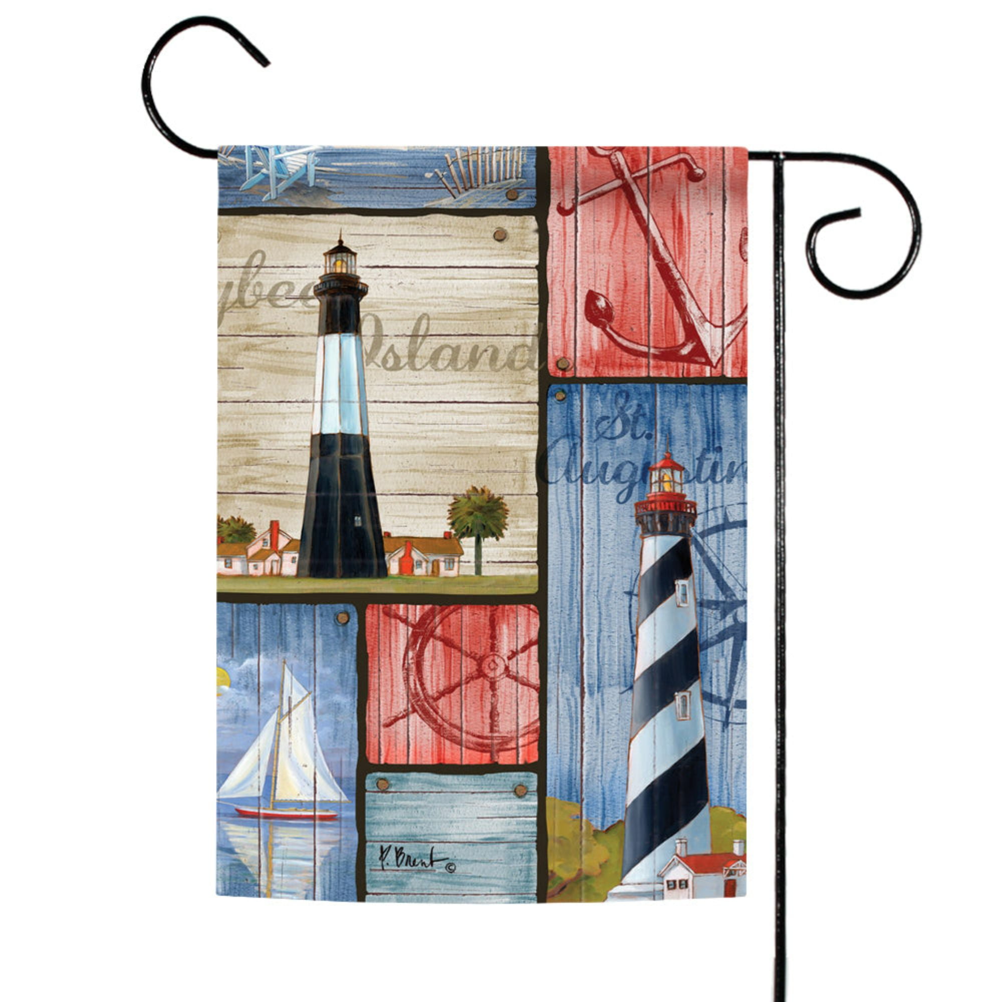 Toland Home Garden Boater's Collage Boat Lighthouse Flag Double Sided ...