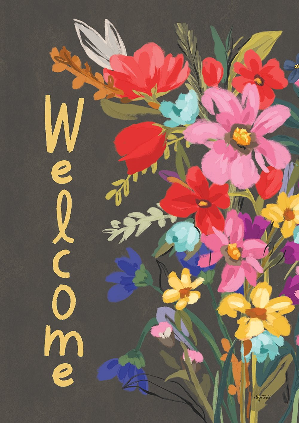 Toland Home Garden Bouquet Welcome Flower Spring Flag Double Sided ...
