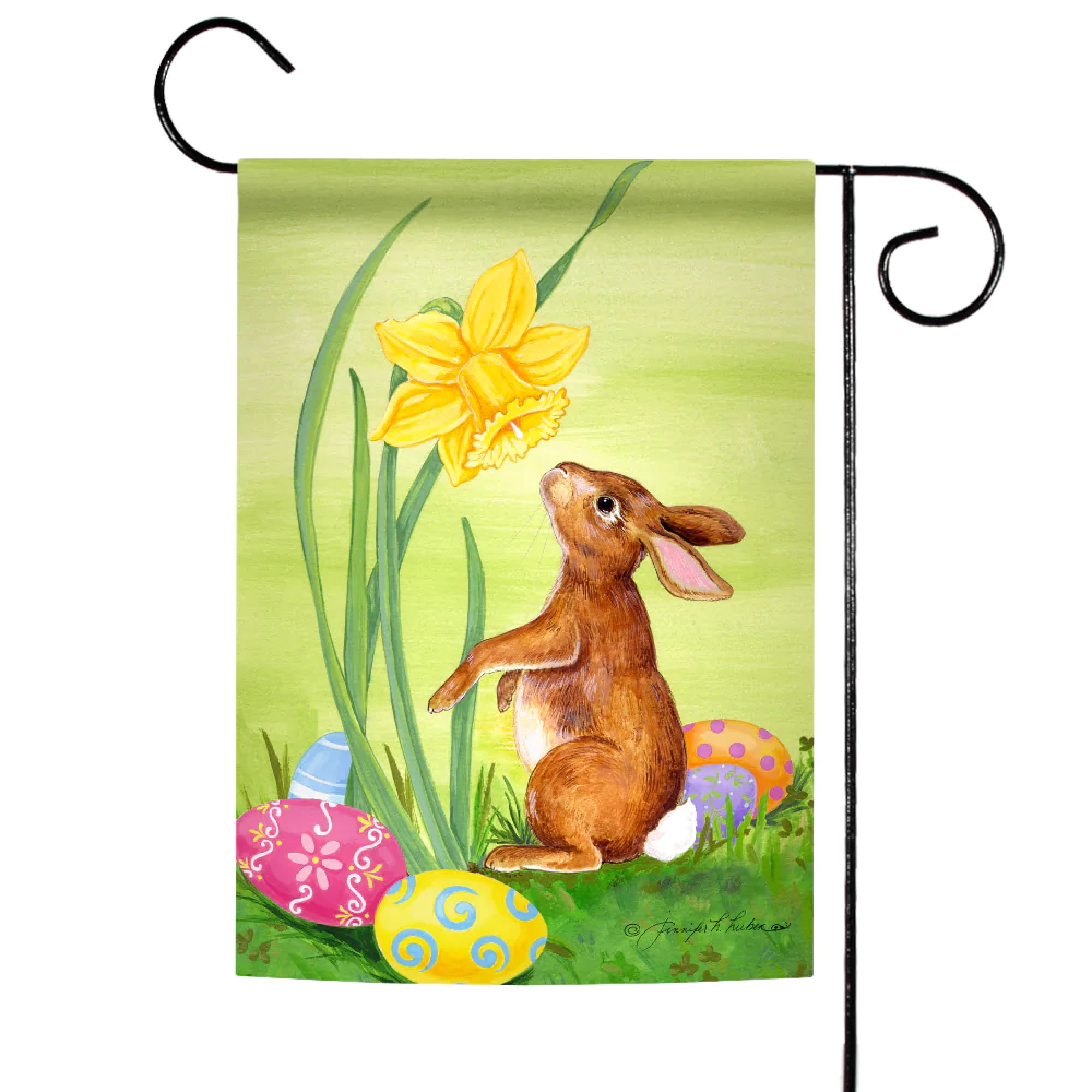 Toland Home Garden Bunny Daffodil Eggs Easter Flag Double Sided 12x18 ...