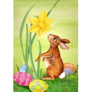 Toland Home Garden Easter Bunny Topiary Spring Easter Flag Double Sided ...