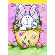 Toland Home Garden Long Eared Bunny Eggs Easter Flag Double Sided 12x18 ...
