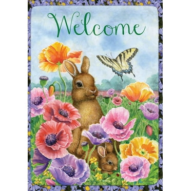 Toland Home Garden Bunny Tulip Easter Flag Double Sided 28x40 Inch ...