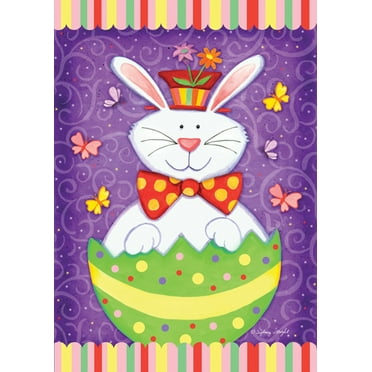 Toland Home Garden Long Eared Bunny Eggs Easter Flag Double Sided 12x18 ...