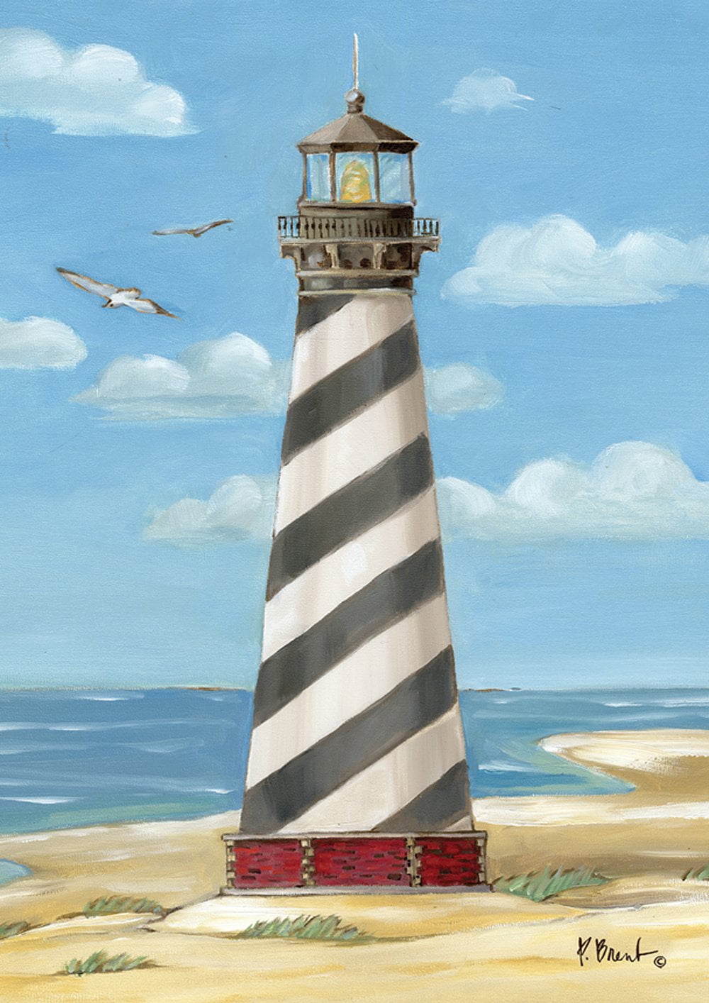 Toland Home Garden Cape Hatteras Lighthouse Beach summer Flag Double ...