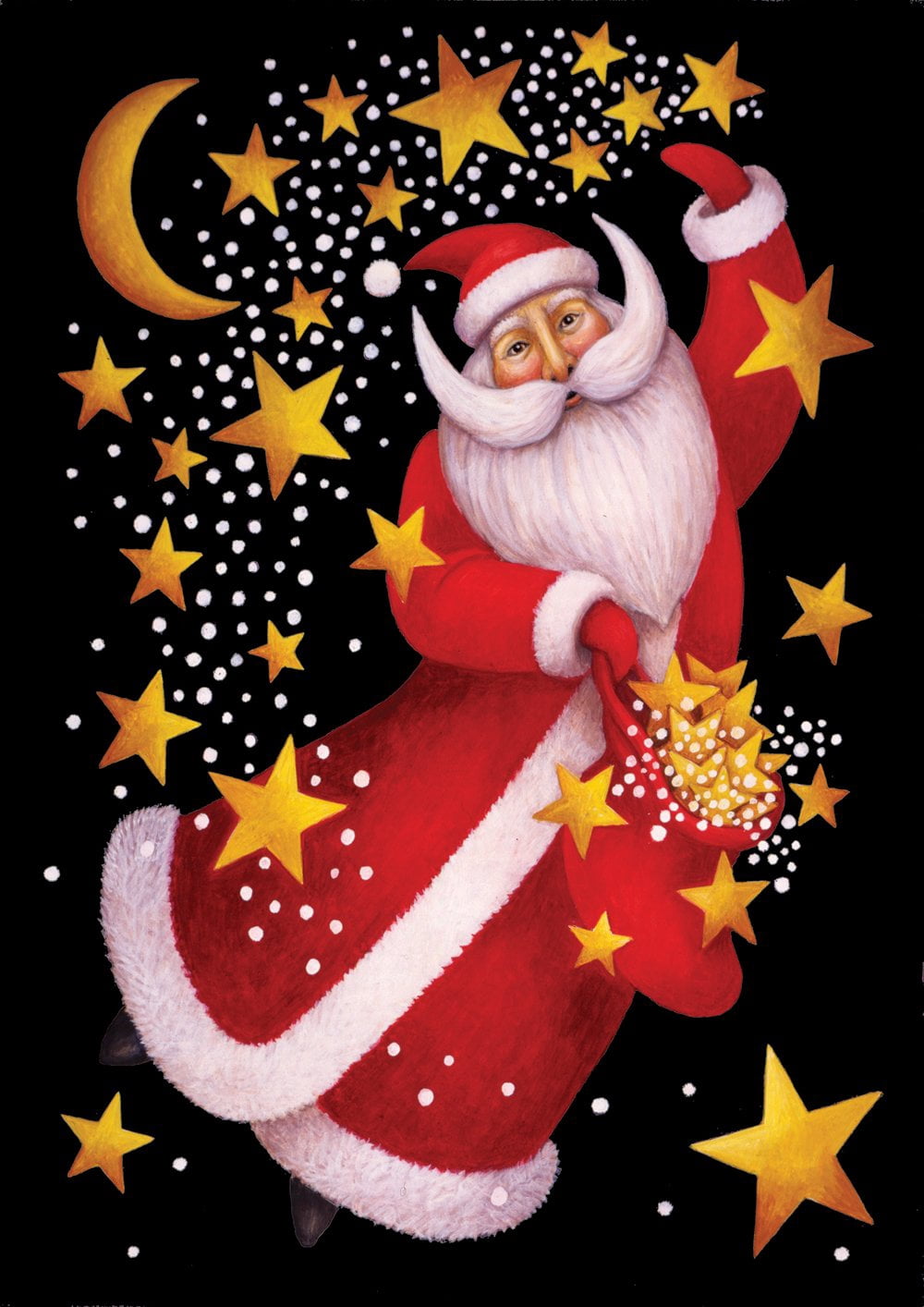 Toland Home Garden Celestial Santa Winter Christmas Flag Double Sided ...