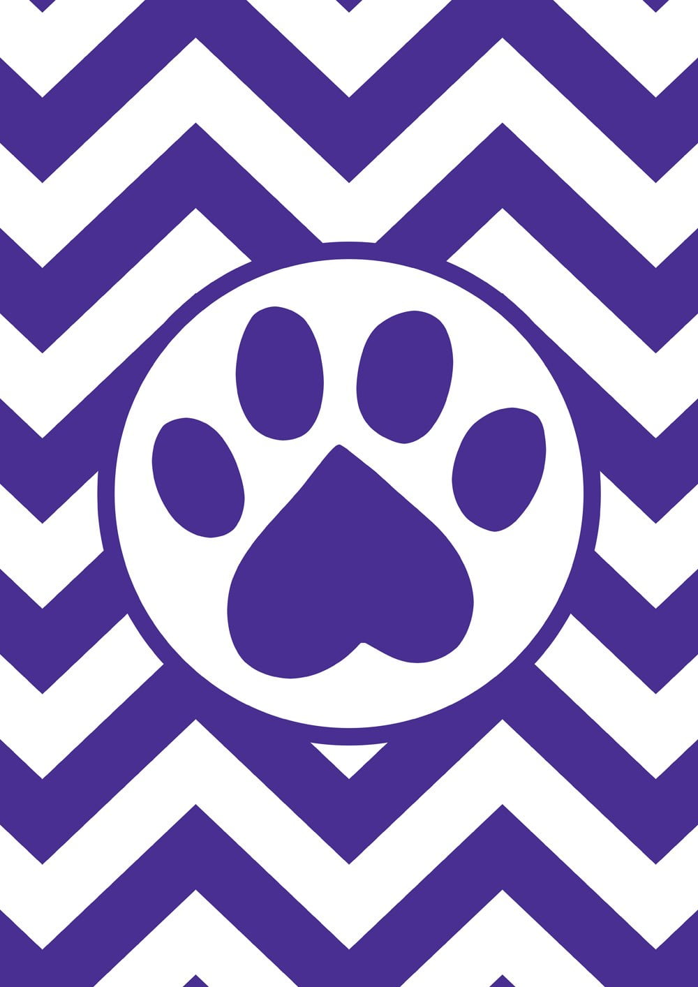 Toland Home Garden Chevron Paw Dog Cat Pawprint Flag Double Sided 12x18 ...