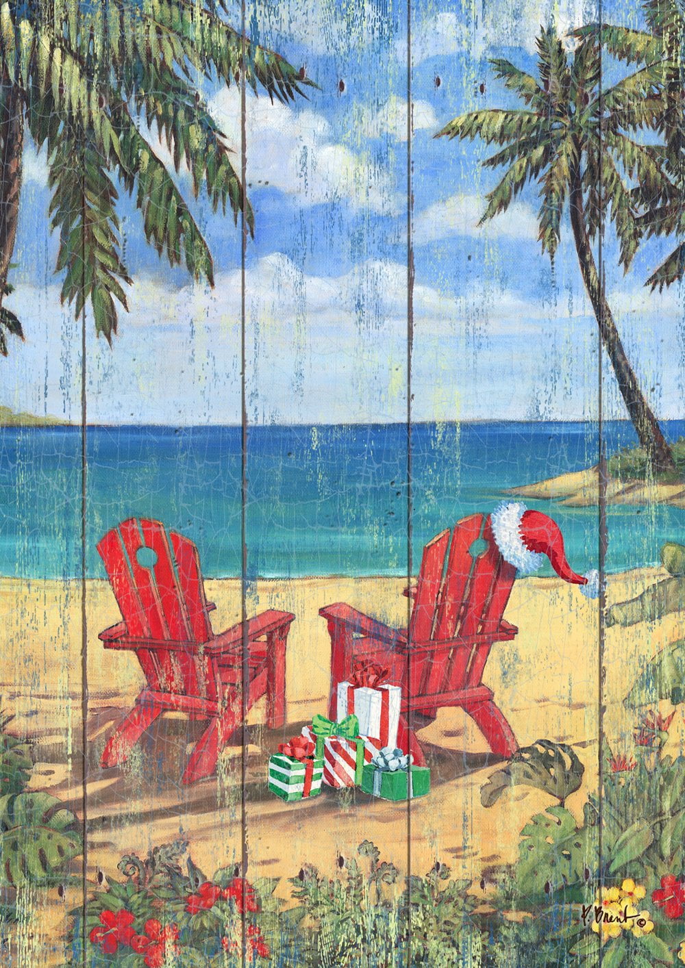 Toland Home Garden Christmas Paradise Beach Christmas Flag Double Sided ...