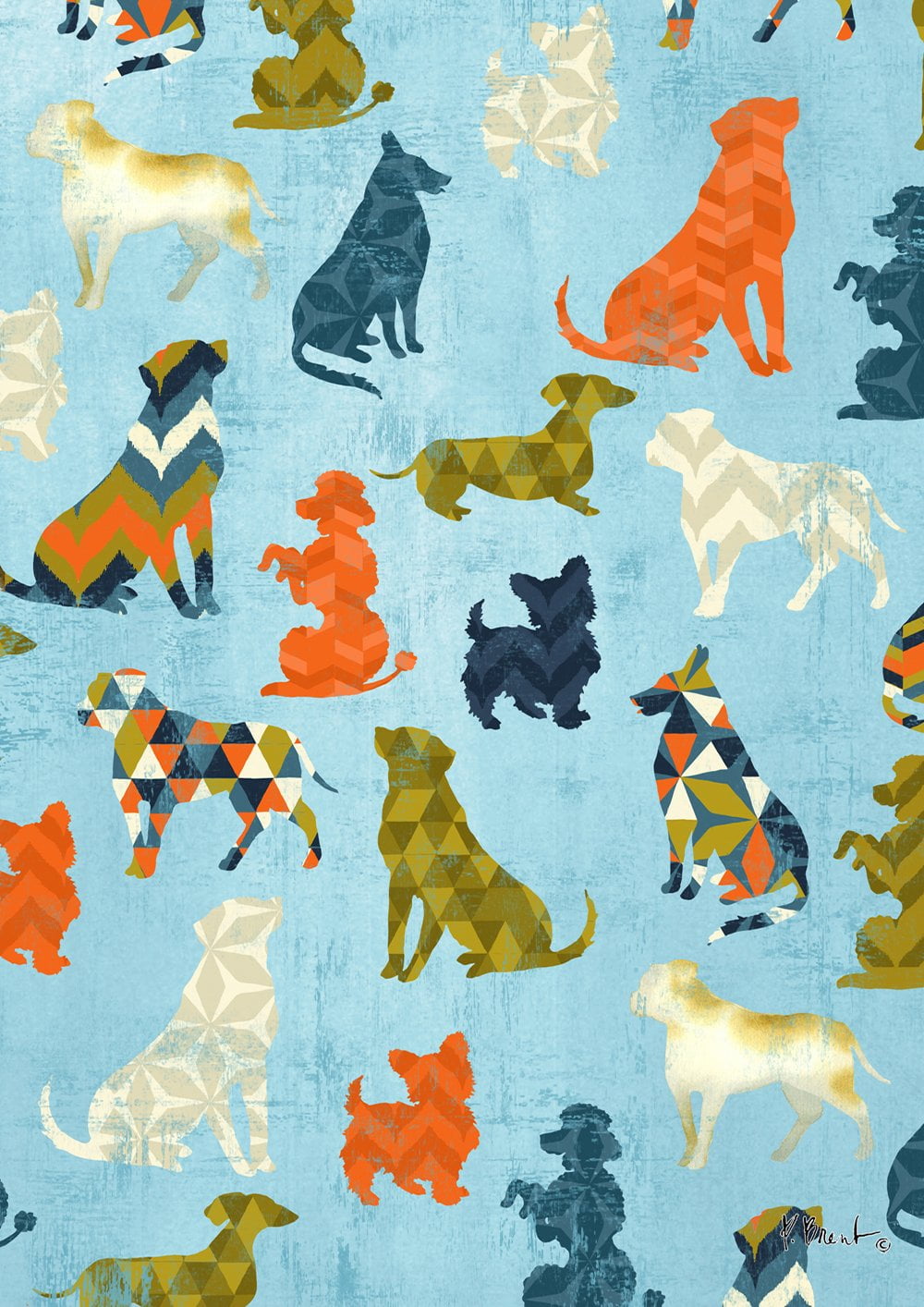 Toland Home Garden Dog Pattern Dogs Dog Flag Double Sided 12x18 Inch ...
