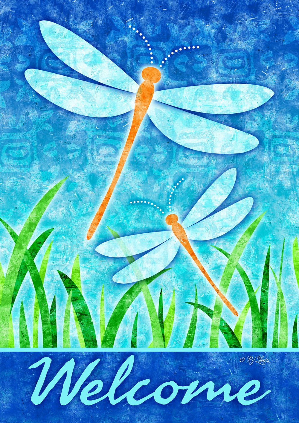 Toland Home Garden Dragonflies and Reeds Welcome Dragonfly Flag Double ...