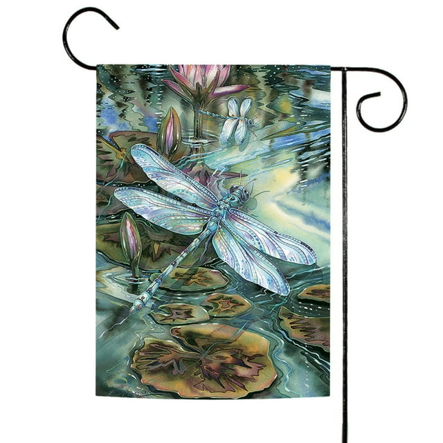 Toland Home Garden Dragonfly and Pond Lilypad Dragonfly Flag Double ...