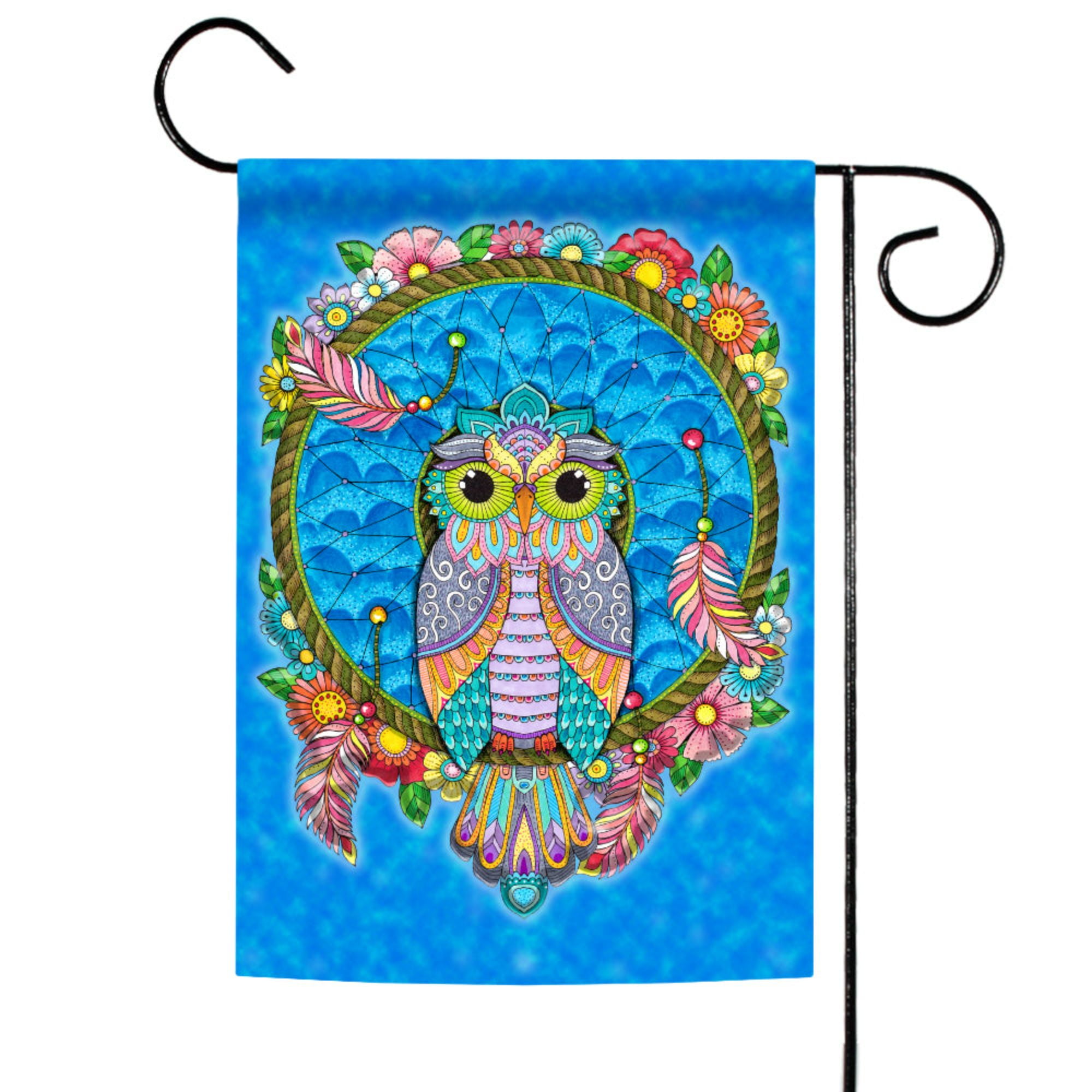 Toland Home Garden Dreamcatcher Owl Indigenous Bird Flag Double Sided ...
