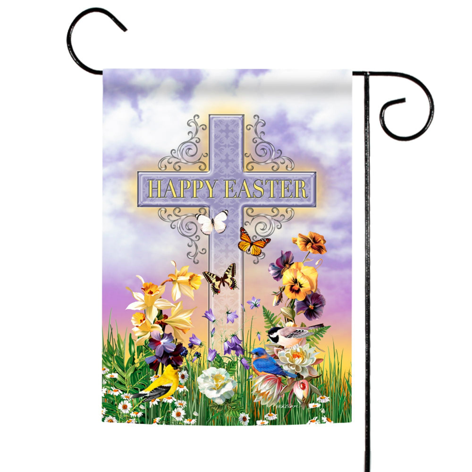 Toland Home Garden Easter Birds religious Easter Flag Double Sided ...