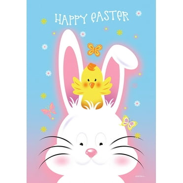 Toland Home Garden Peek-A-Boo Bunny Eggs Easter Flag Double Sided 28x40 ...