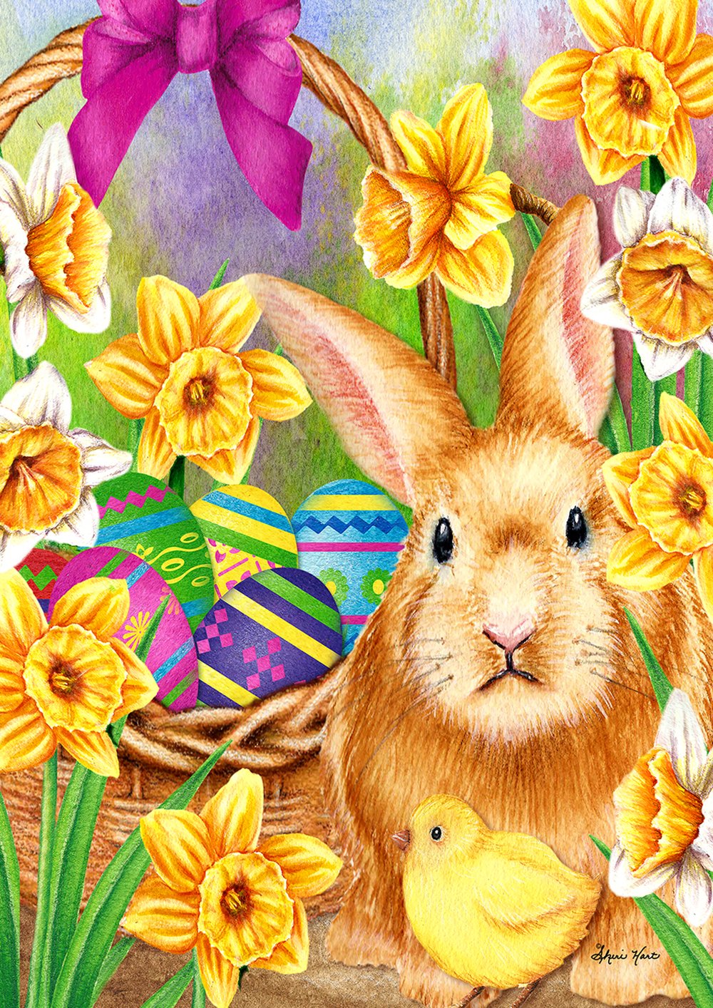 Toland Home Garden Easter Scene Bunny Easter Flag Double Sided 12x18 ...