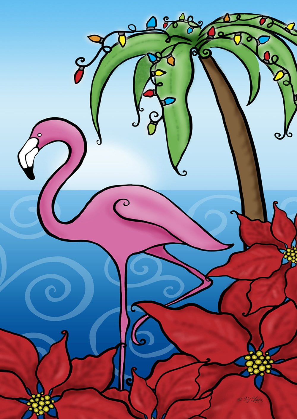 Toland Home Garden Fa-La-La-La-Mingo Flamingo Christmas Flag Double ...