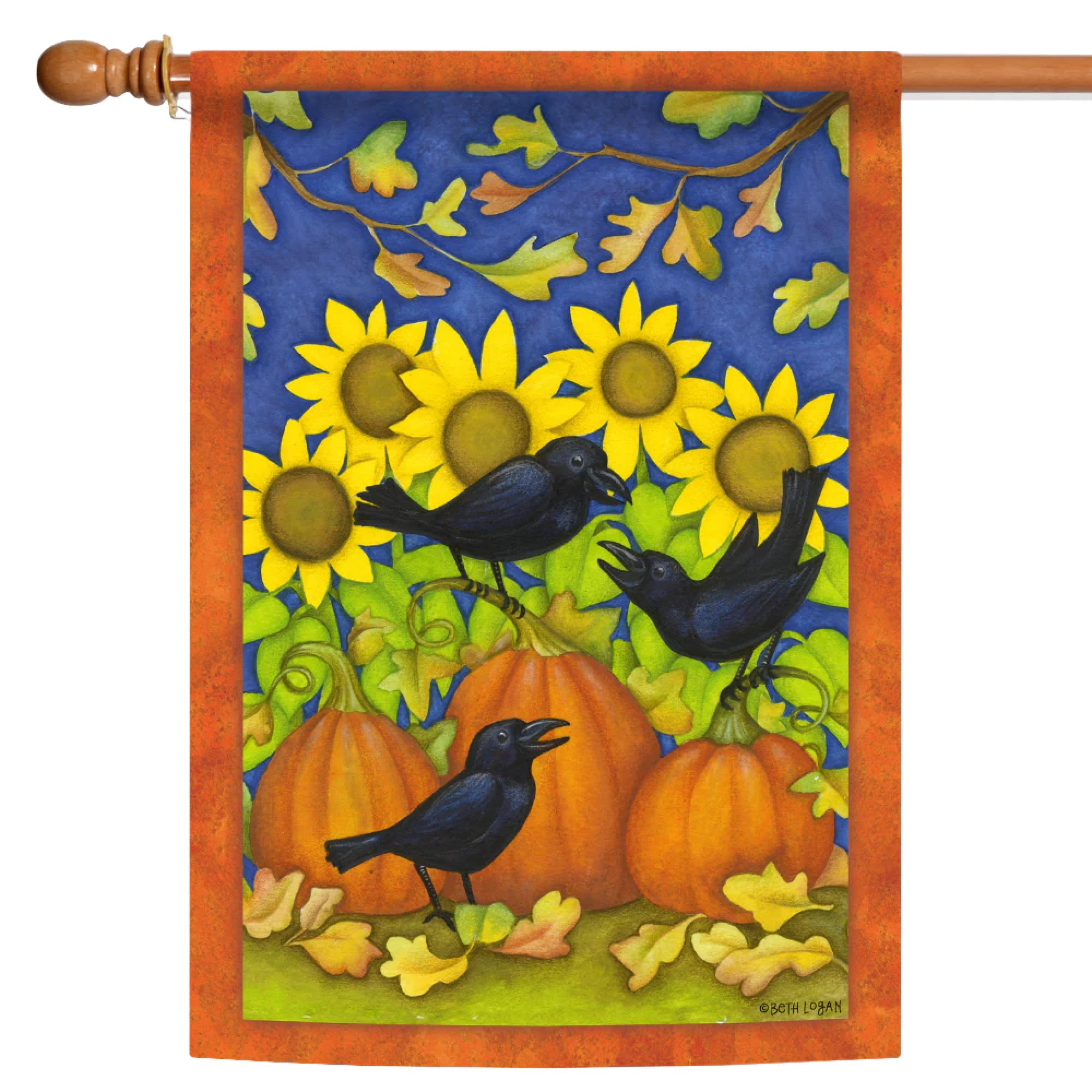 Toland Home Garden Fall Crows Bird Fall Flag Double Sided 28x40 Inch ...
