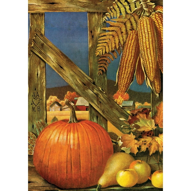 Toland Home Garden Fall Feast Farm Fall Flag Double Sided 28x40 Inch ...