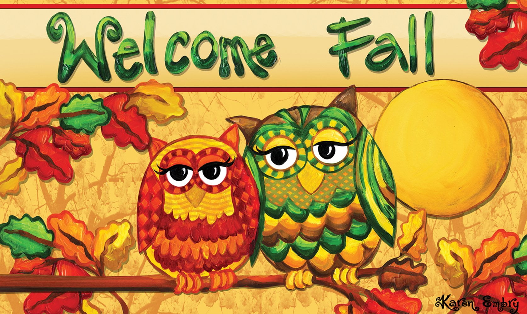 Toland Home Garden Fall Owls Welcome Fall Door Mat 18x30 Inch Doormat ...
