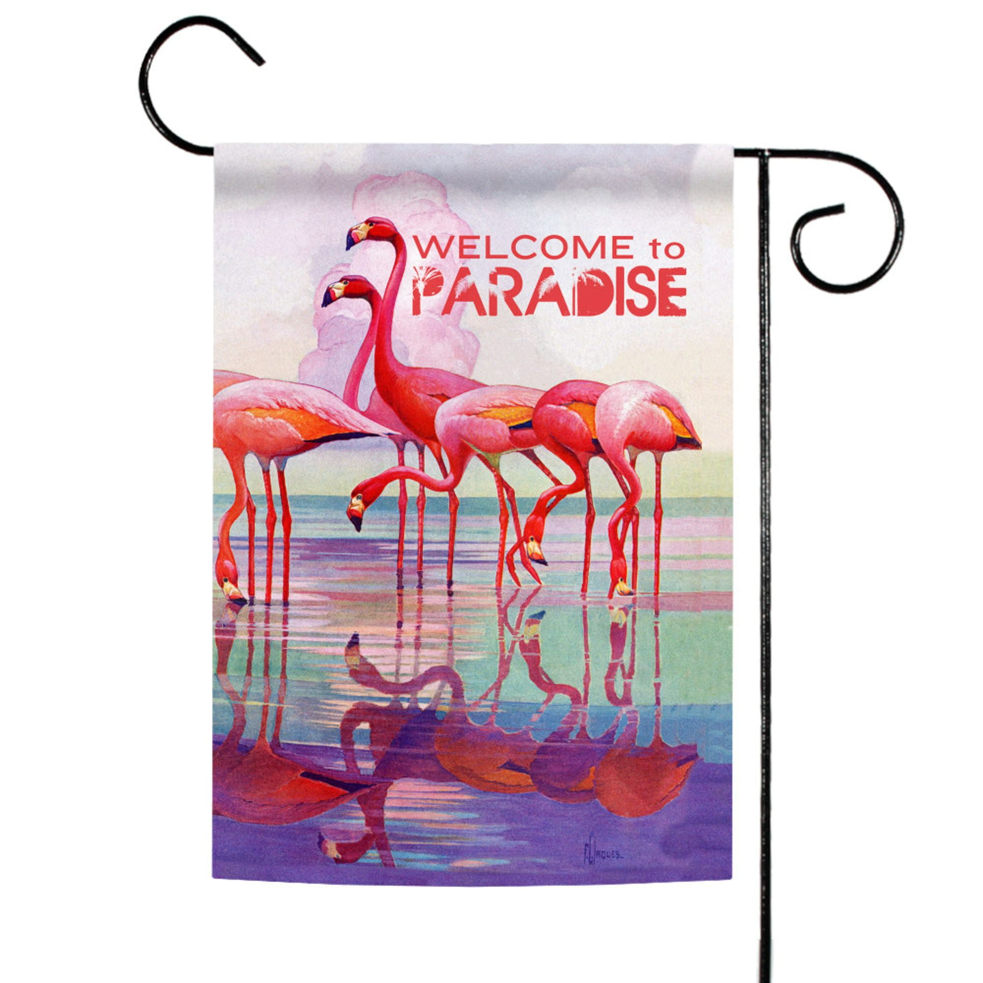 Toland Home Garden Flamingo Paradise Bird Pink Flamingo Flag Double ...