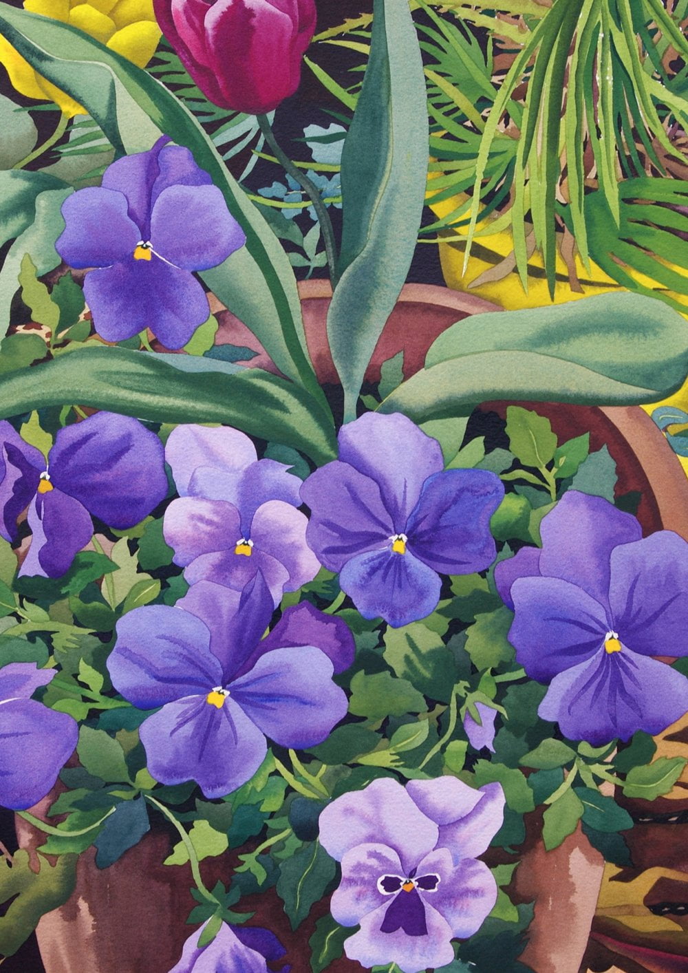 Toland Home Garden Flowerpots N' Pansies Flowers Flower Flag Double ...