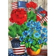 Toland Home Garden Flowers and Flags Patriotic Spring Flag Double Sided ...