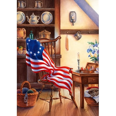 Toland Home Garden American Sunflowers Flower Patriotic Flag Double ...