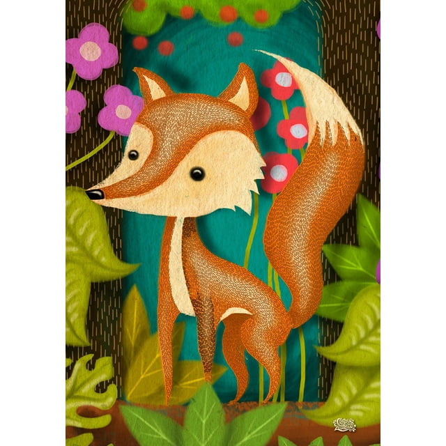 Toland Home Garden Fox in the Forest Fox Flag Double Sided 12x18 Inch ...
