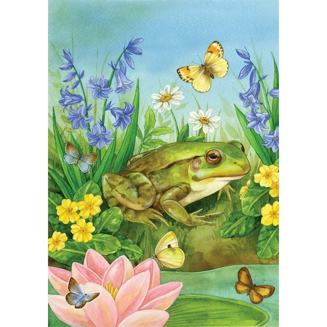 Toland Home Garden Frog Pond Pond Frog Flag Double Sided 28x40 Inch ...