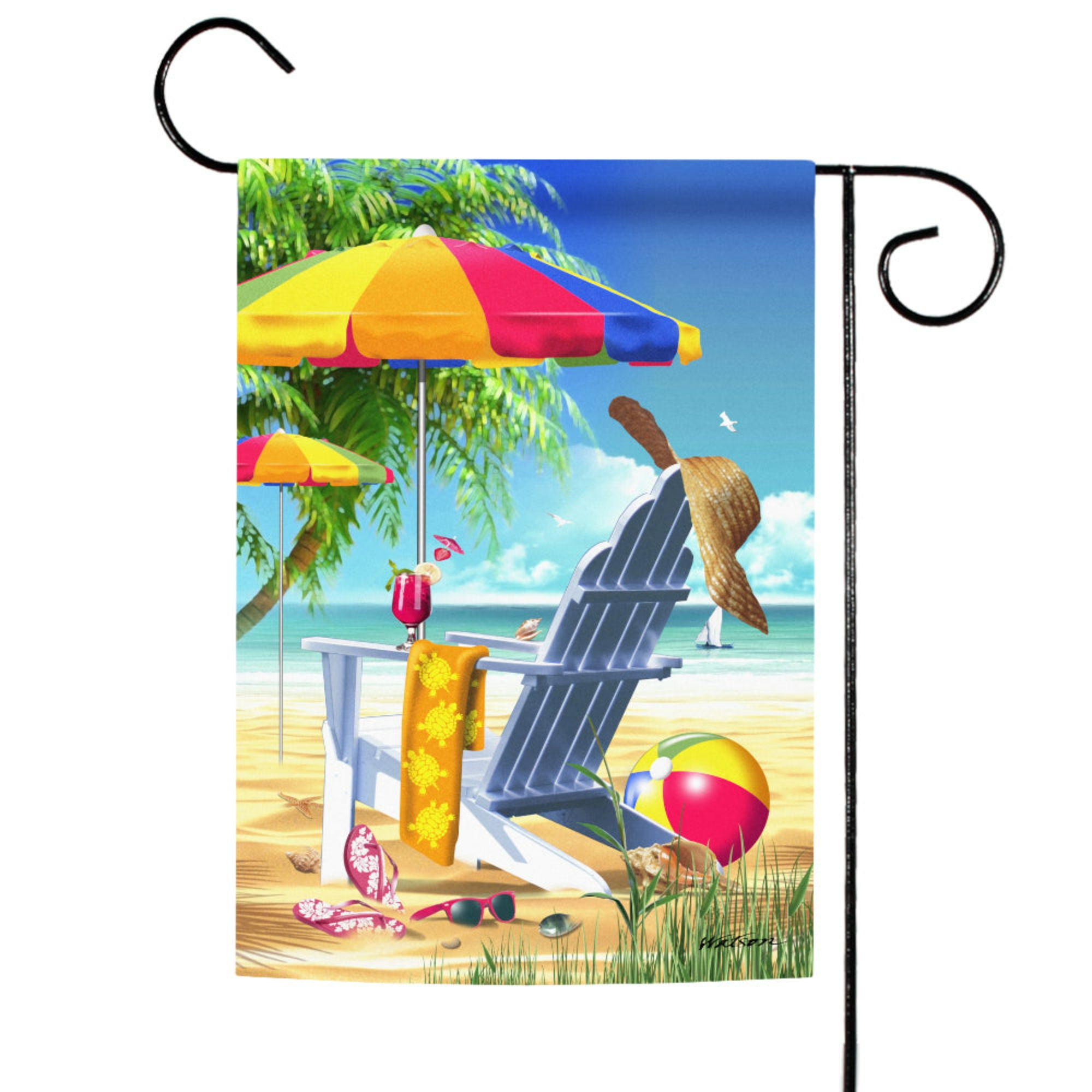 Toland Home Garden Fun in the Sun Beach summer Flag Double Sided 12x18 ...