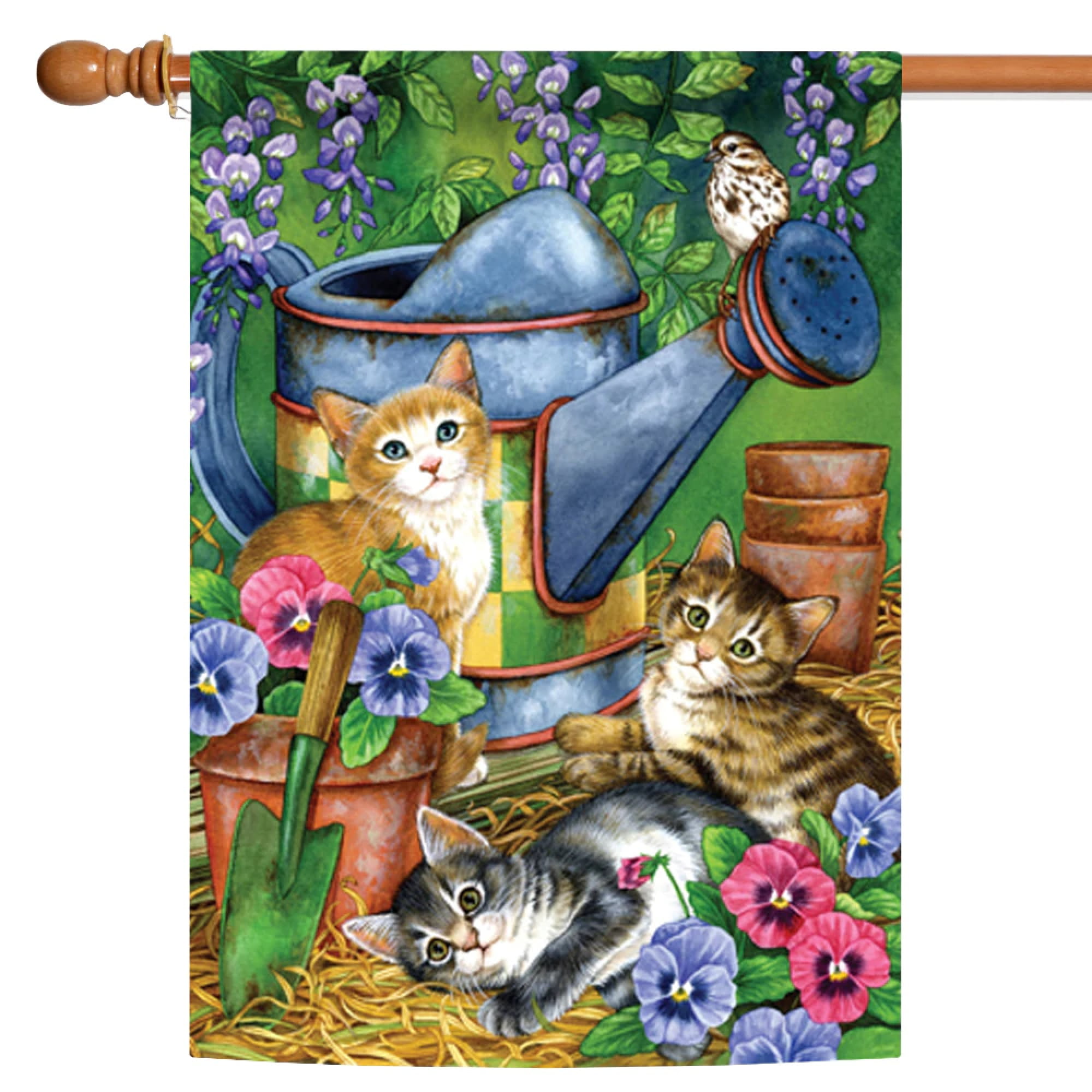 Toland Home Garden Garden Kitties Kitten Cat Flag Double Sided 28x40 ...