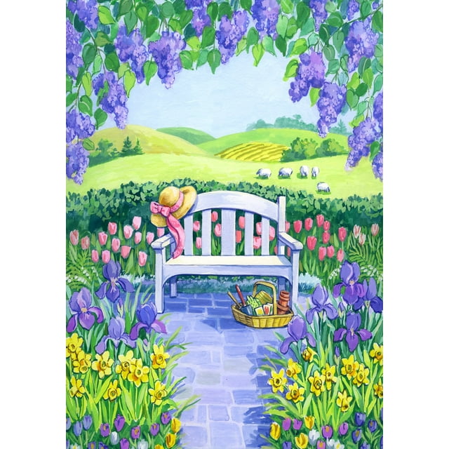 Toland Home Garden Garden Seat Flower Spring Flag Double Sided 12x18 ...