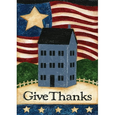 Toland Home Garden Let Us Give Thanks Fall Thanksgiving Flag Double ...