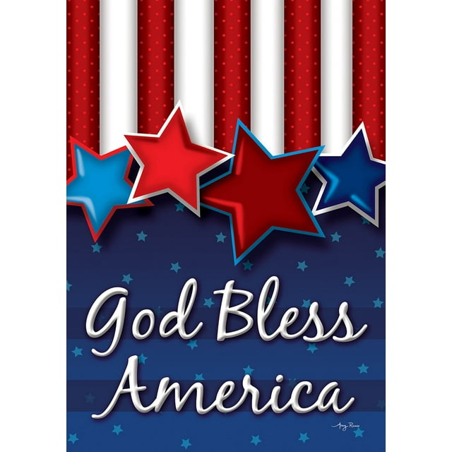 Toland Home Garden God Bless America Stars 4th of July Patriotic Flag ...