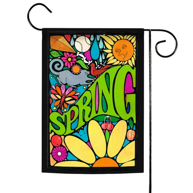 Toland Home Garden Groovy Spring Spring Flag Double Sided 12x18 Inch ...
