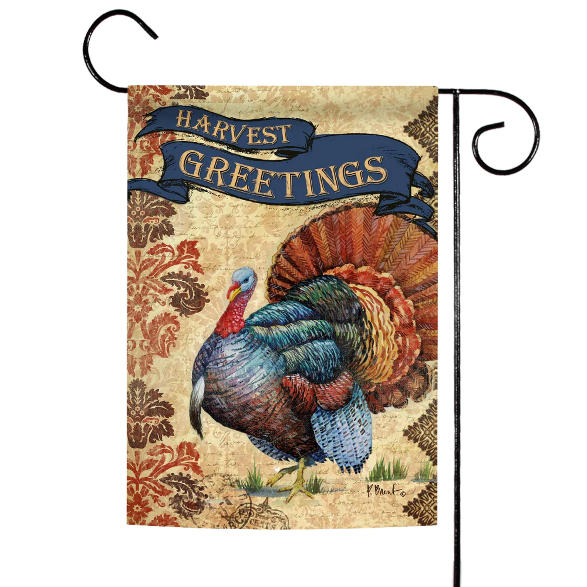 Toland Home Garden Harvest Greetings Fall Thanksgiving Flag Double ...