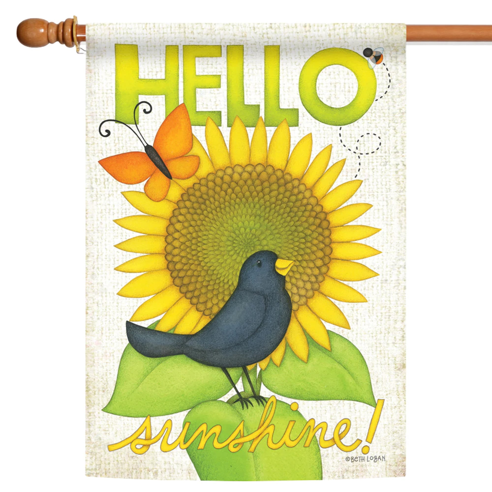 Toland Home Garden Hello Sunshine Sunflower Spring Flag Double Sided ...